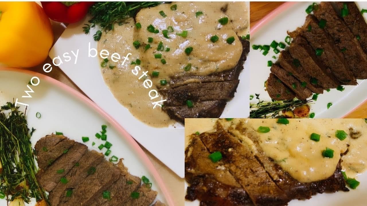 Beef Steak Recipe||Beef Steak With White sauce||Thin Steak Recipe||Beef ...