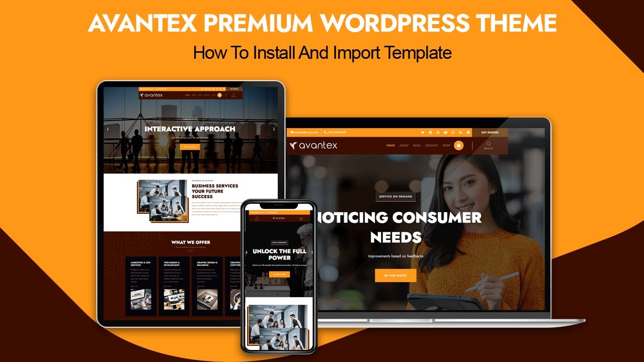 Avantex Premium WordPress Theme: How To Install And Import Template - YouTube