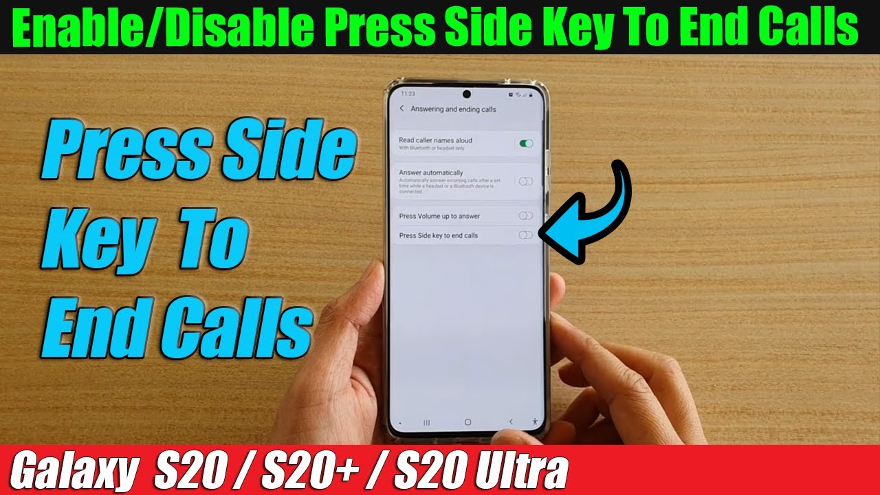 Galaxy S20/S20+: How to Enable/Disable Press Side Key To End Calls - YouTube