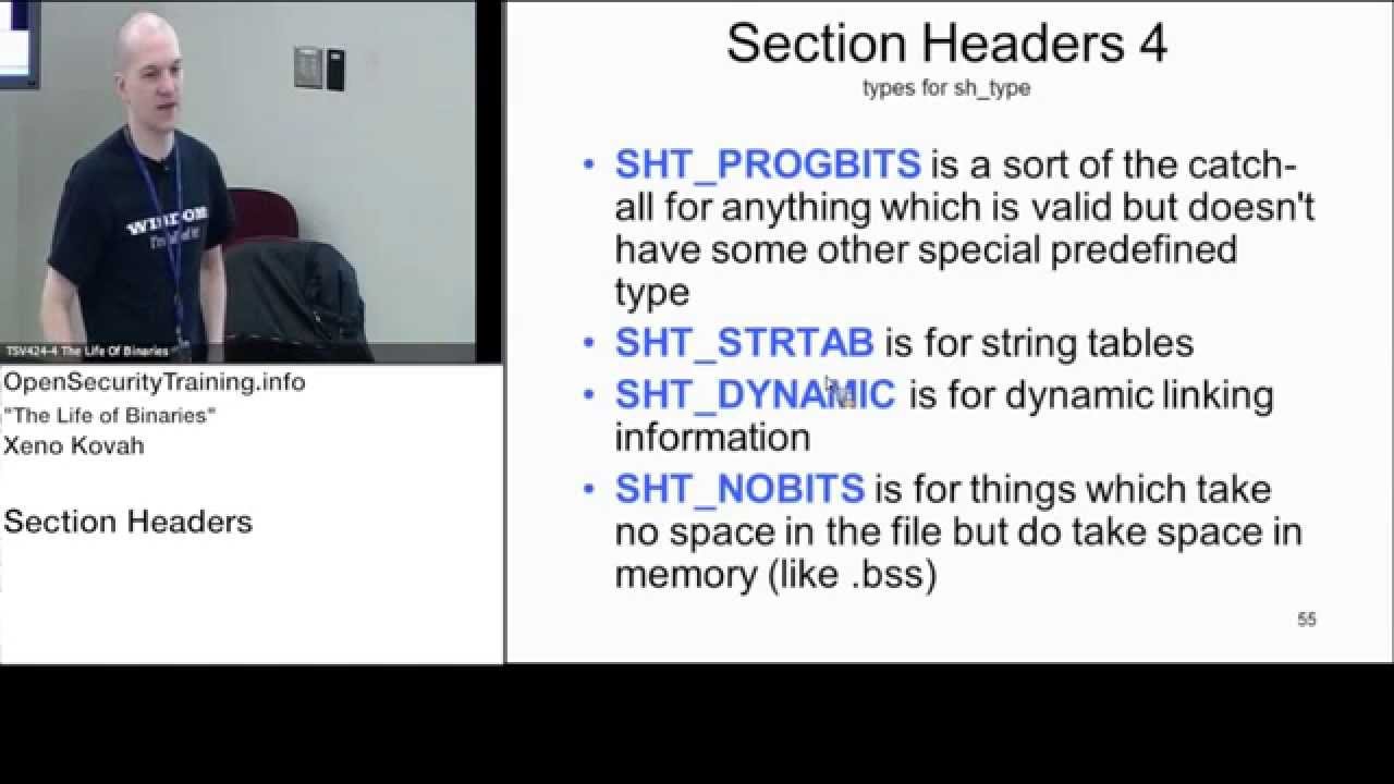 2013 Day2P25 LoB: ELF Section Headers - YouTube