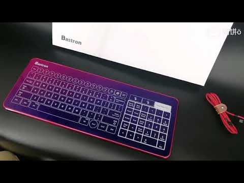 Bastron wired glass touch keyboard B10 - YouTube