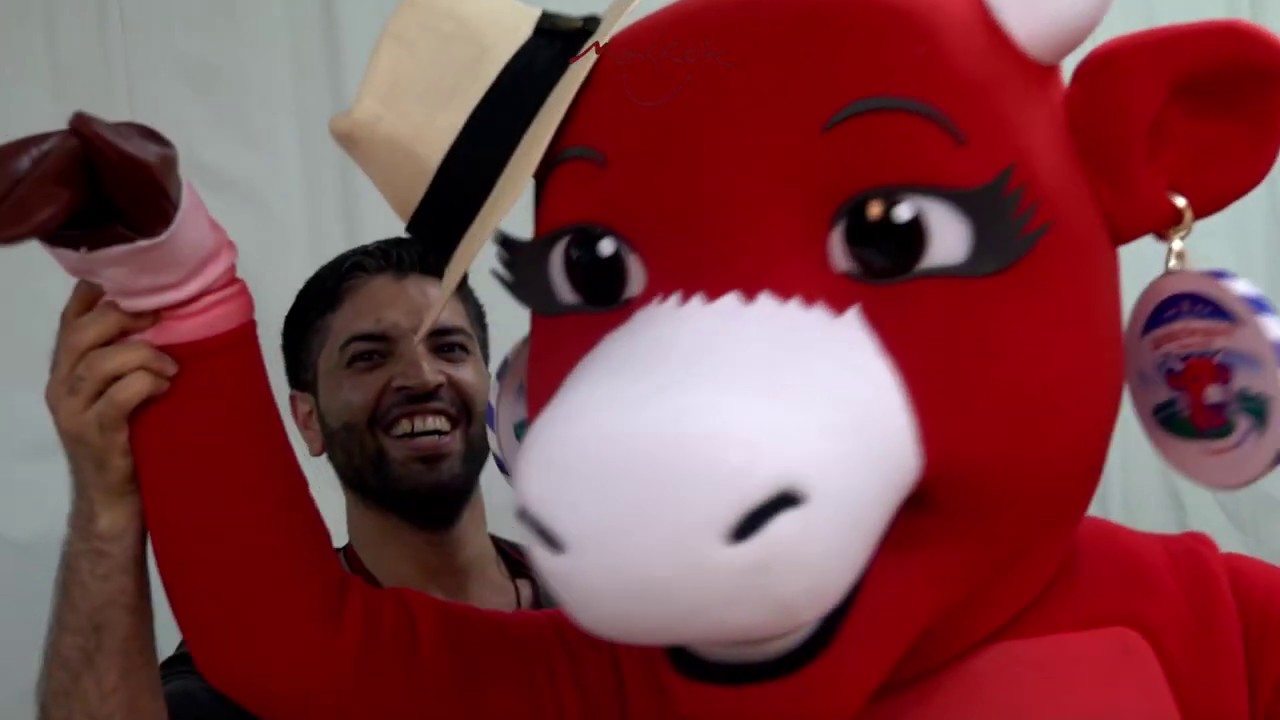 La vache qui rit mascot costume. Mascotte la vache qui rit. The ...
