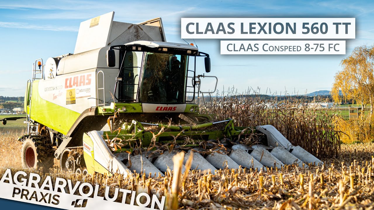 Claas Lexion 560 TT • harvesting maize | Agrarvolution Praxis - YouTube