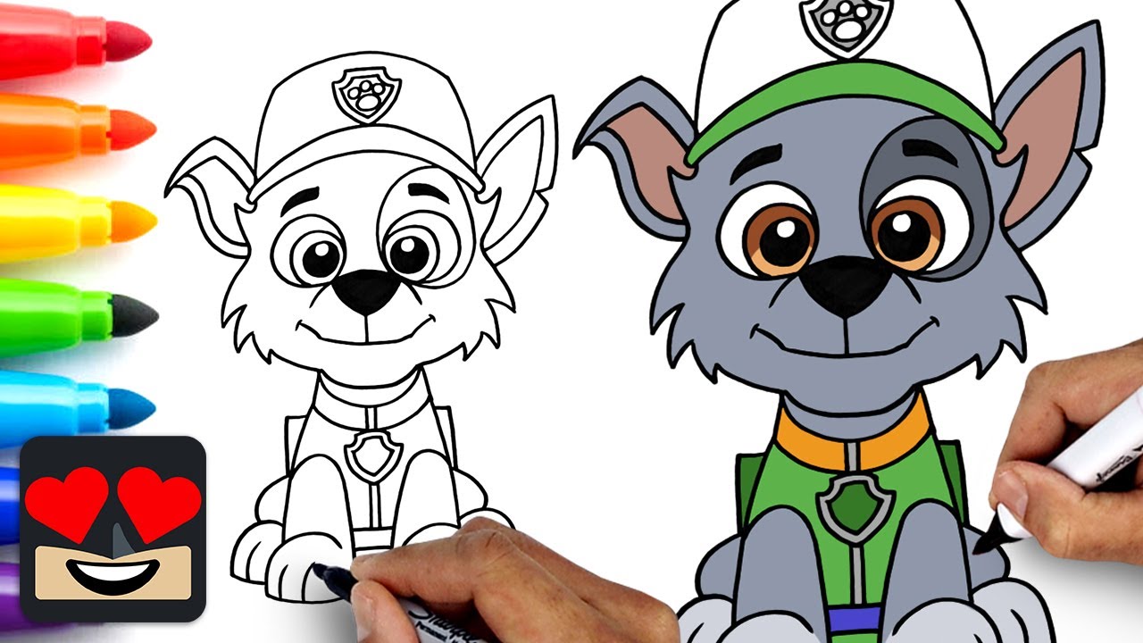 How To Draw Rocky | Paw Patrol - YouTube