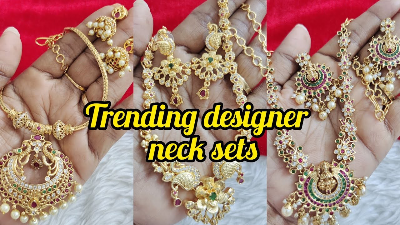 #trending designer neck sets low budget 💐💐💐 watsapp 8143268921 - YouTube