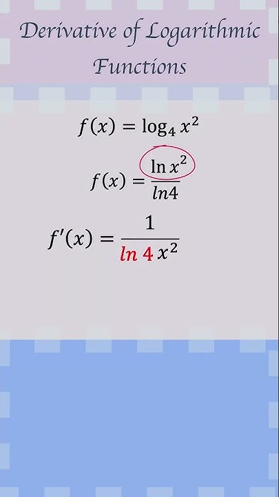 Derivative of logarithmic functions #derivatives #emsat #emsat_math #إمسات #امسات_ماث - YouTube