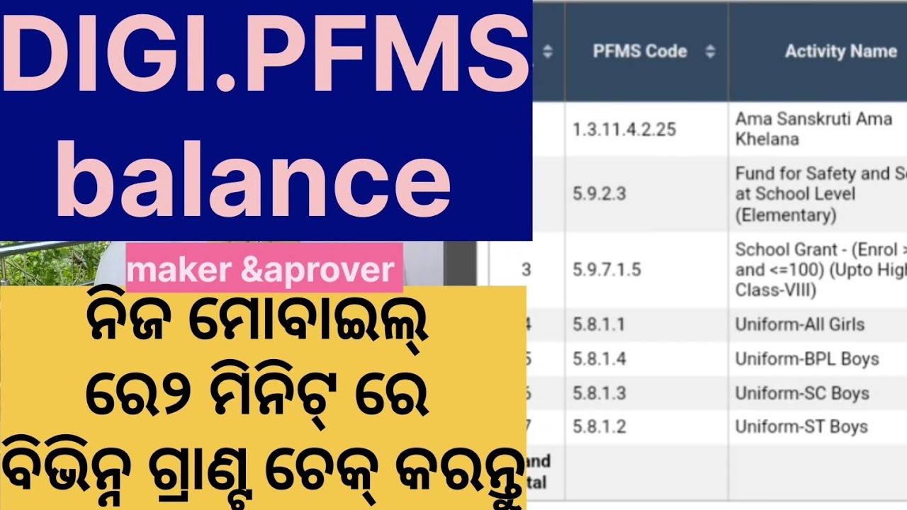 Digi PFMS balance check ନିଜ ମୋବାଇଲ୍ ରେ - YouTube