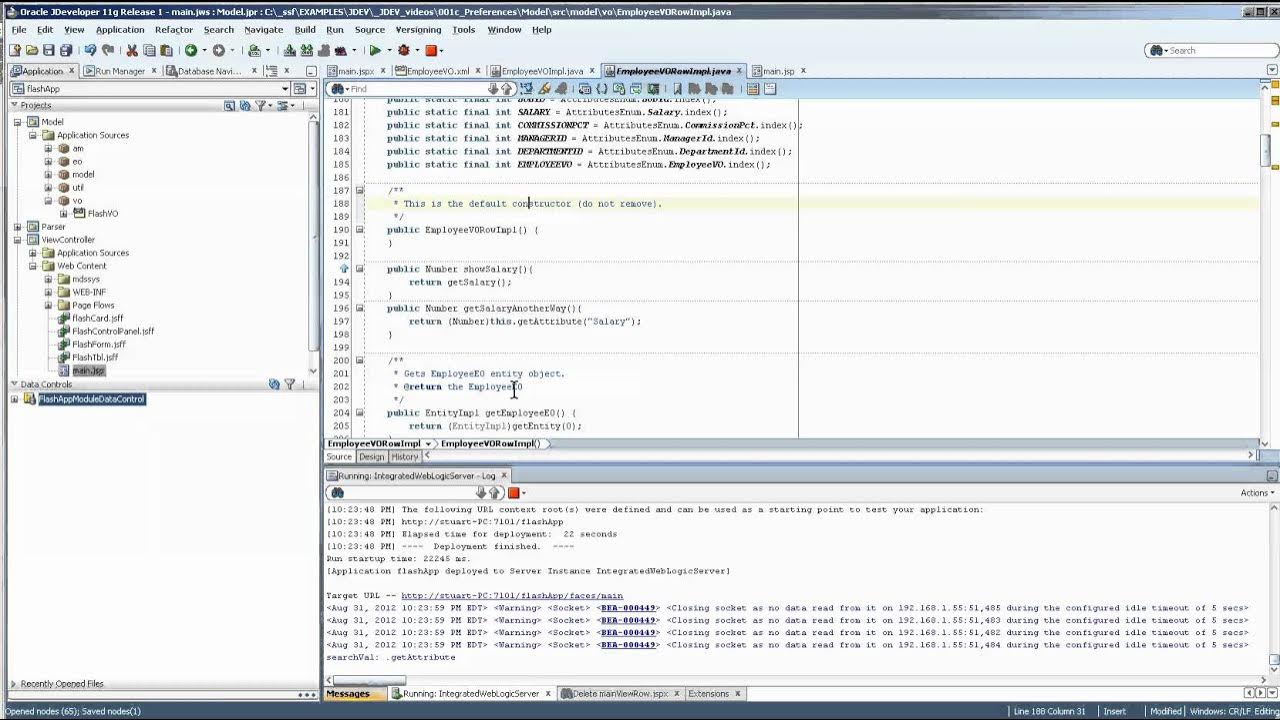 004g Jdeveloper View Object Row Class - getAttribute - YouTube
