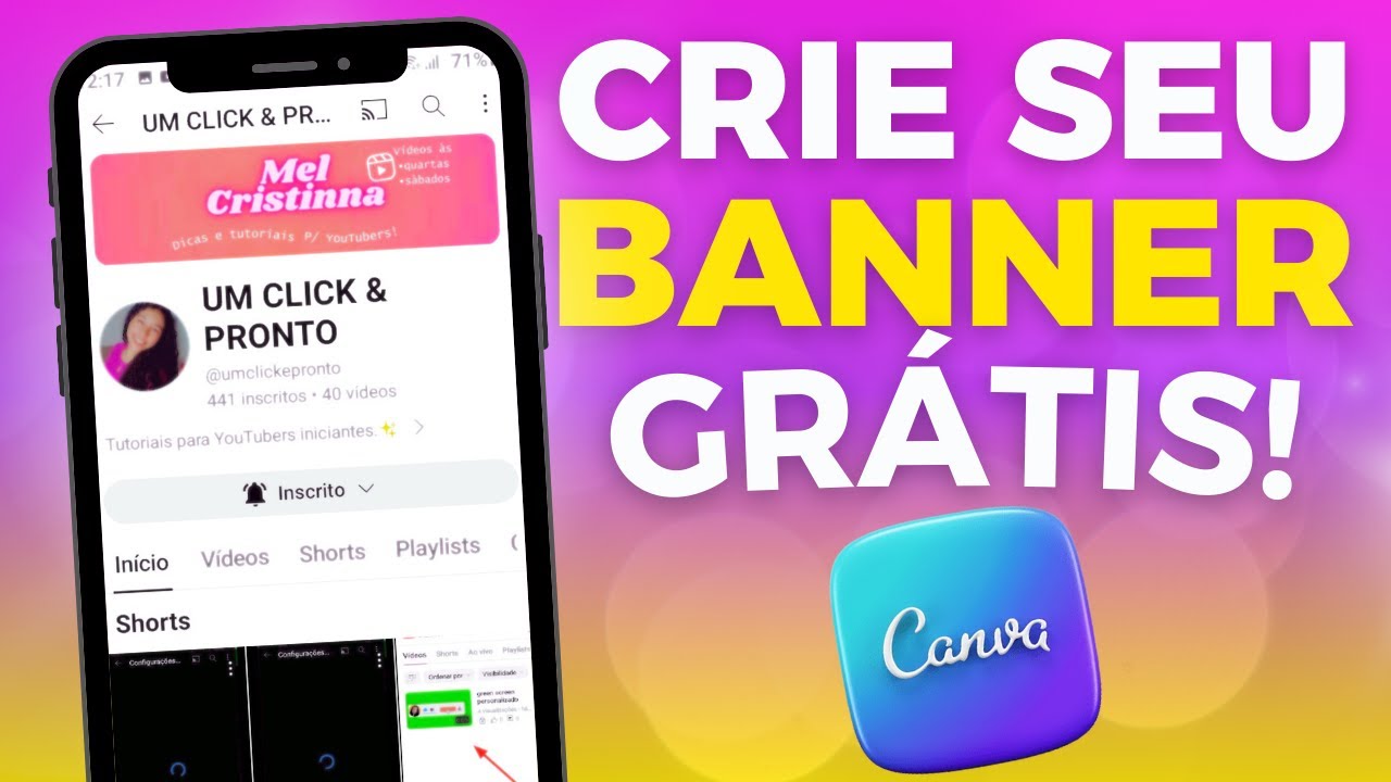 Como Criar Banner Perfeito Para Youtube Pelo Celular Gratuito [passo A