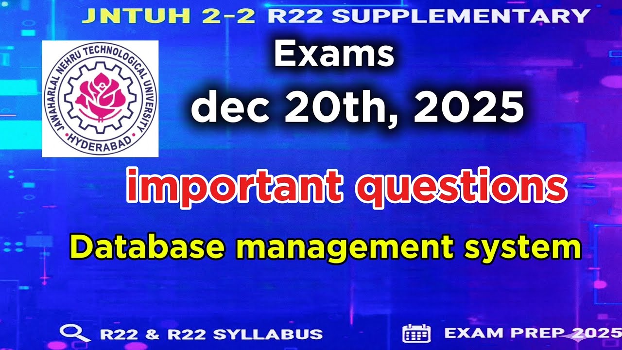 👉DBMS R22 Important Questions Dec 20th 2025| JNTUH CSE | Database ...