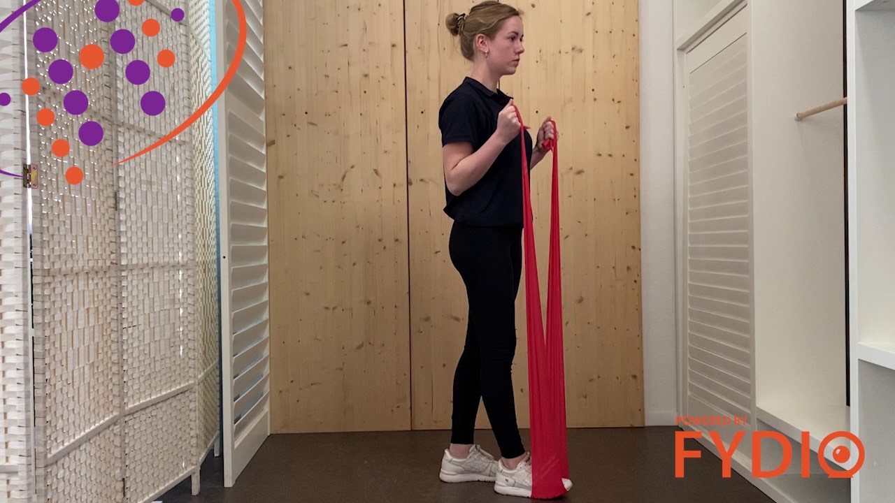 54. Dynaband Oefening Arm - 'Biceps Curls' - Oefening Fydio - YouTube