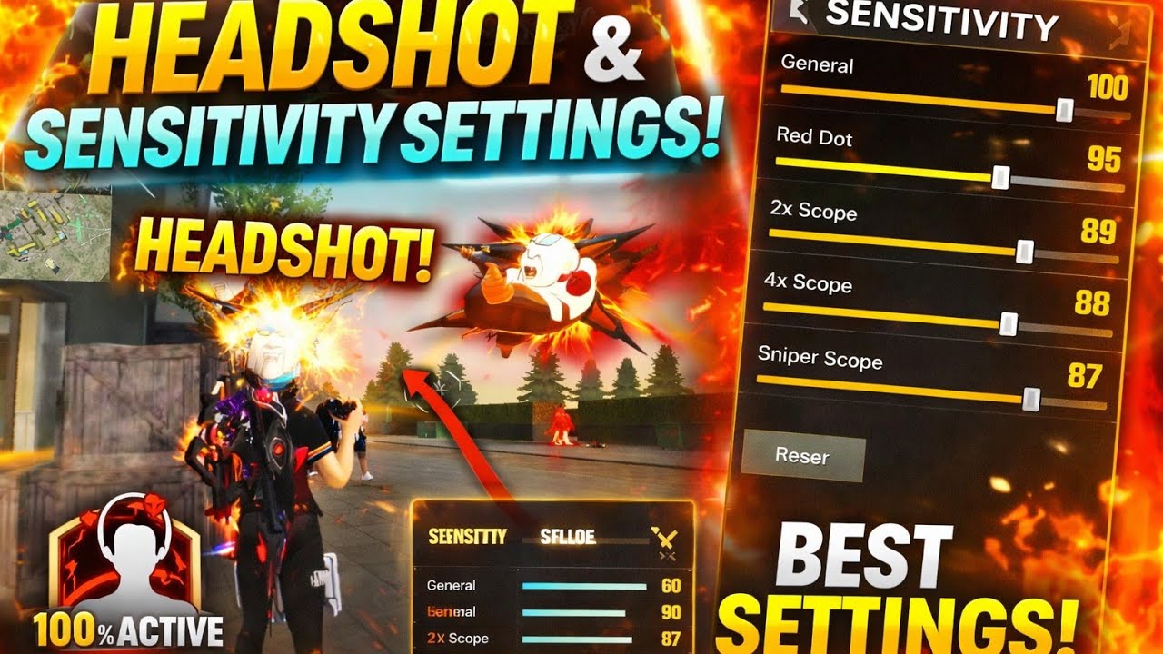 Free Fire Headshot Setting After Ob51 Update 2025⚡Best Sensitivity ...