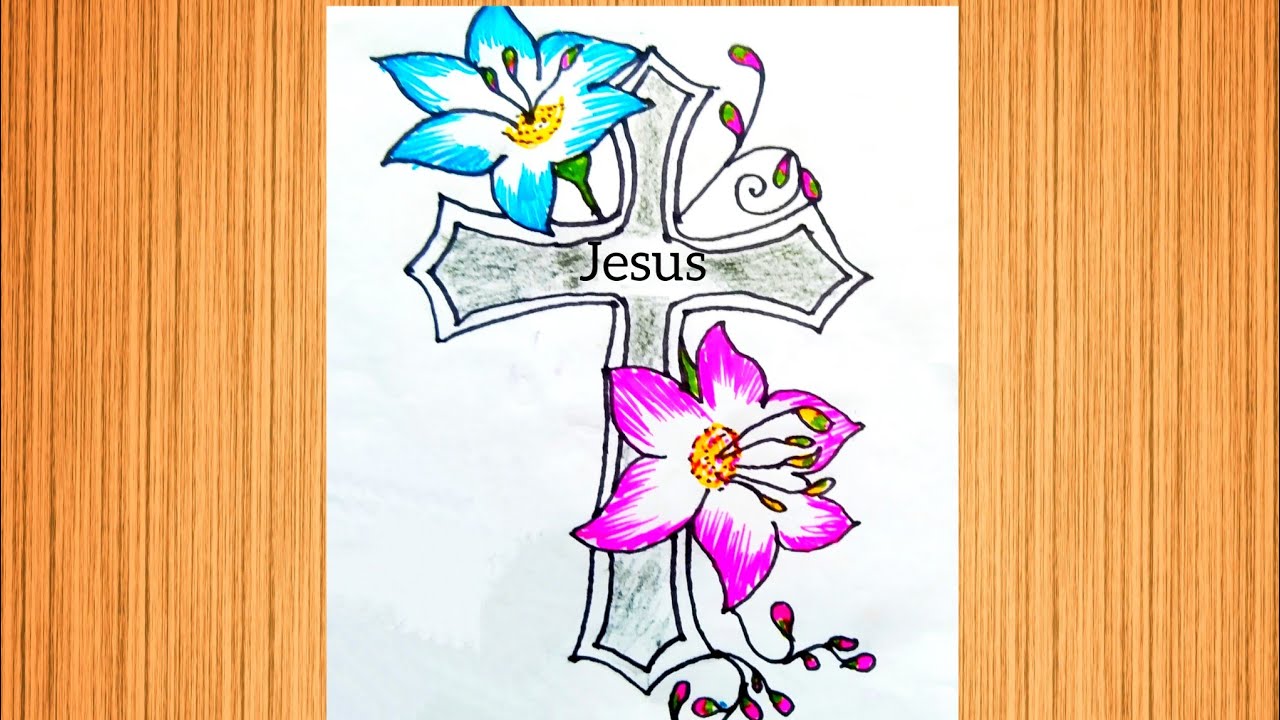 yesayya siluva||GOOD FRIDAY||Artwork _howtodraw JESUS Cross Easyway ...