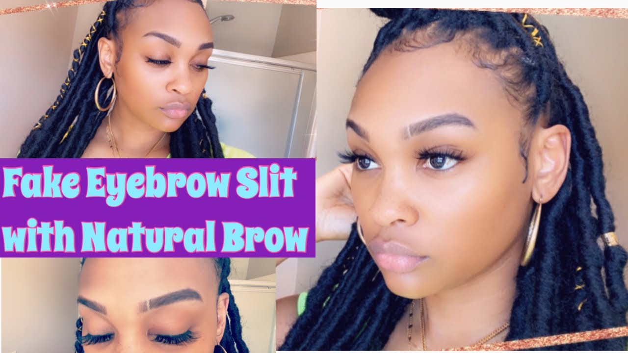 Natural eyebrow tutorial plus fake brow slit - YouTube