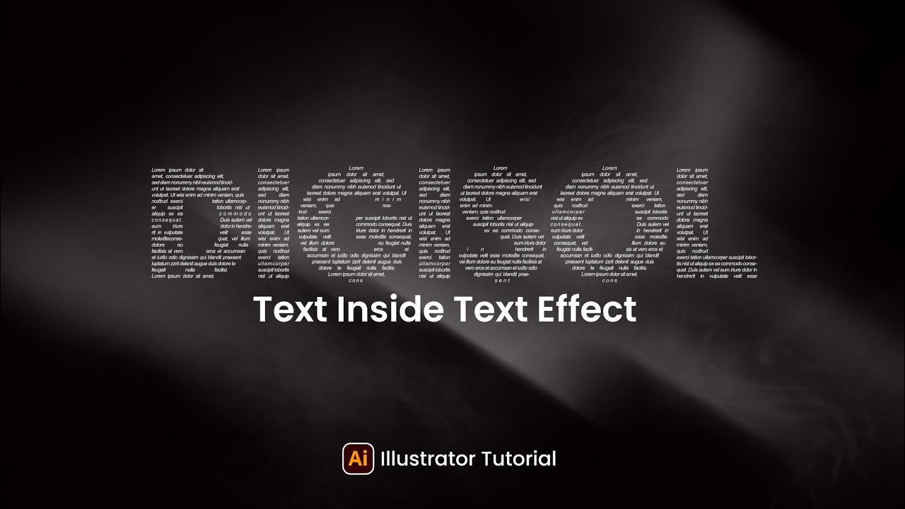 Text Inside Text | Adobe illustrator Tutorial | Typography Effect ...