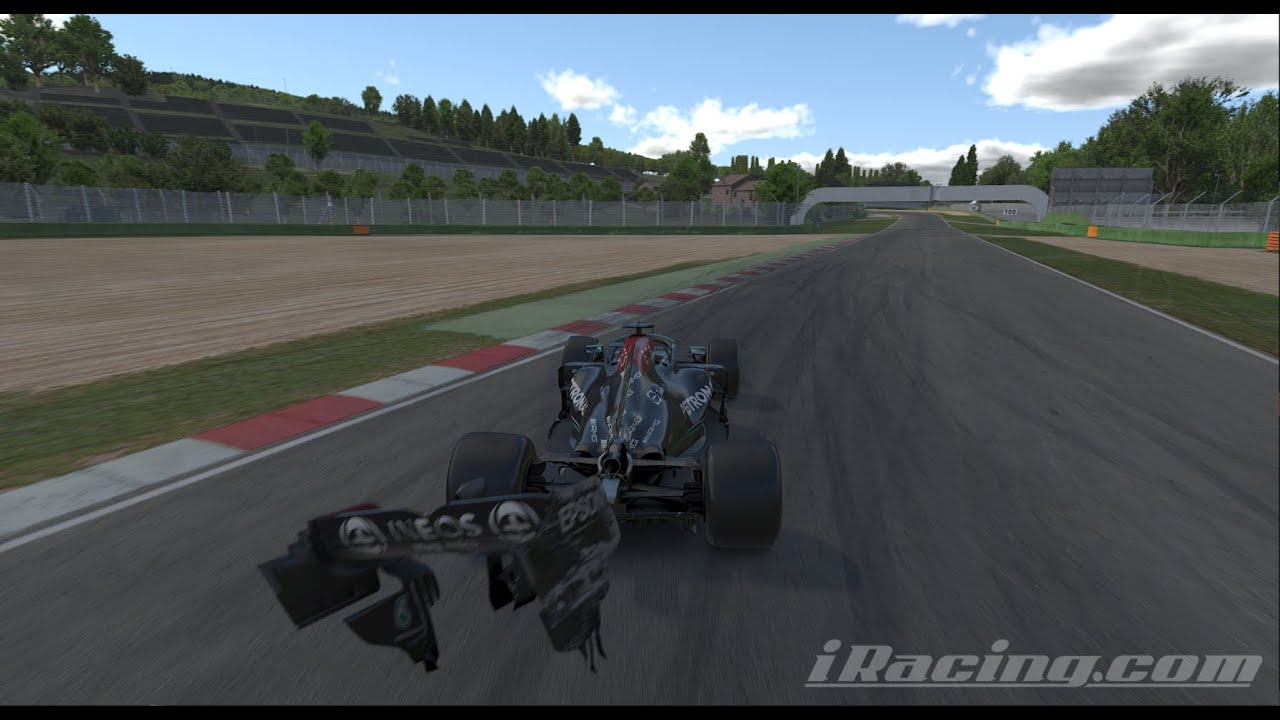 iRacing Mercedes W12 Rear Wing Damage Simulation - YouTube