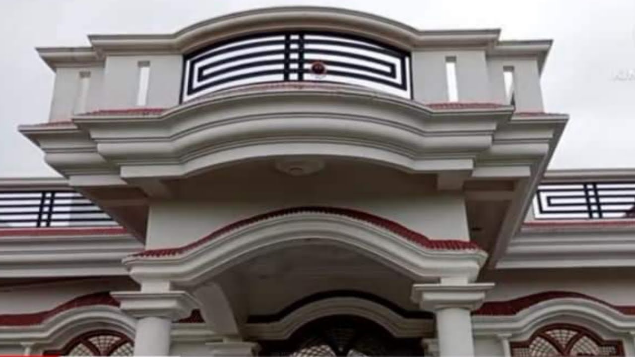 Column Through Parapet Design Flower Design Parapet Wall