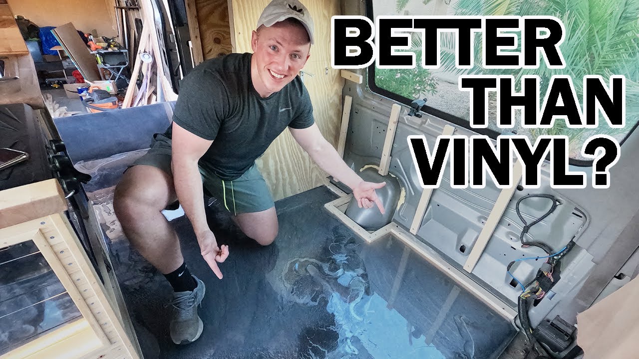 Pouring an EPOXY FLOOR in my Camper Van - Econoline Conversion #vanlife ...