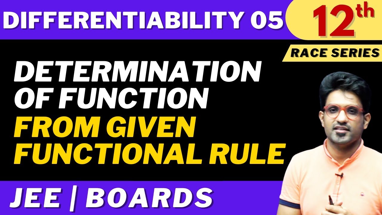 Differentiability 05 | Determination of function from given functional ...