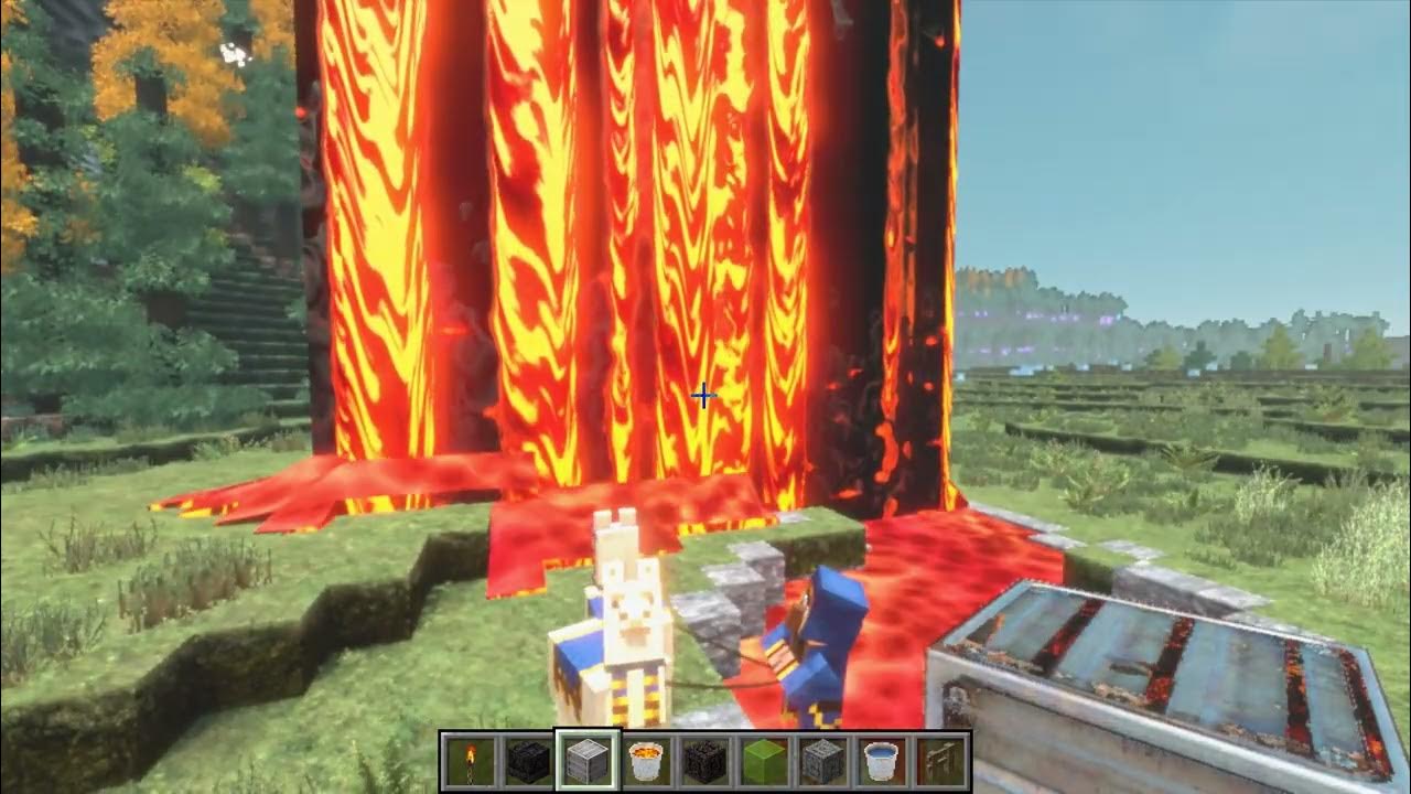 Lava falls shader test, minecraft - YouTube