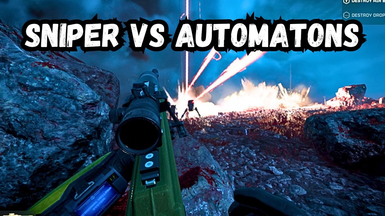 The Helldivers sniper takes on the Automatons... HELLDIVERS 2 - YouTube
