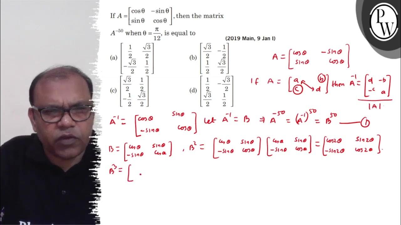 If \( A=\left[\begin{array}{cc}\cos \theta & -\sin \theta \\ \sin \... - YouTube
