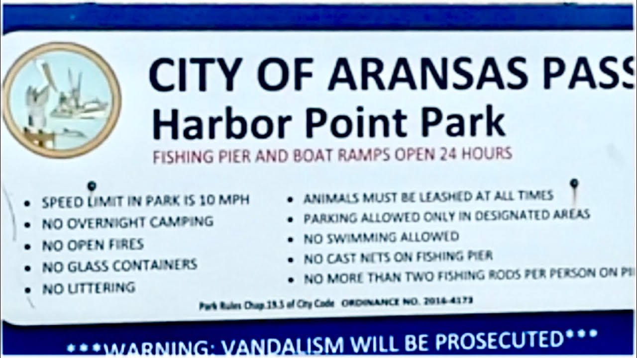 Conn Brown Harbor Harbor Point Park Aransas Pass Texas - YouTube