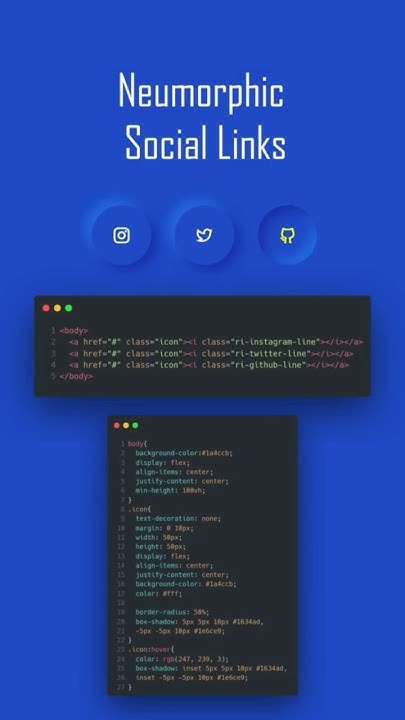 Neumorphic Social Links Frontend Html Css Frontend Code Htmlcss Coding Youtube
