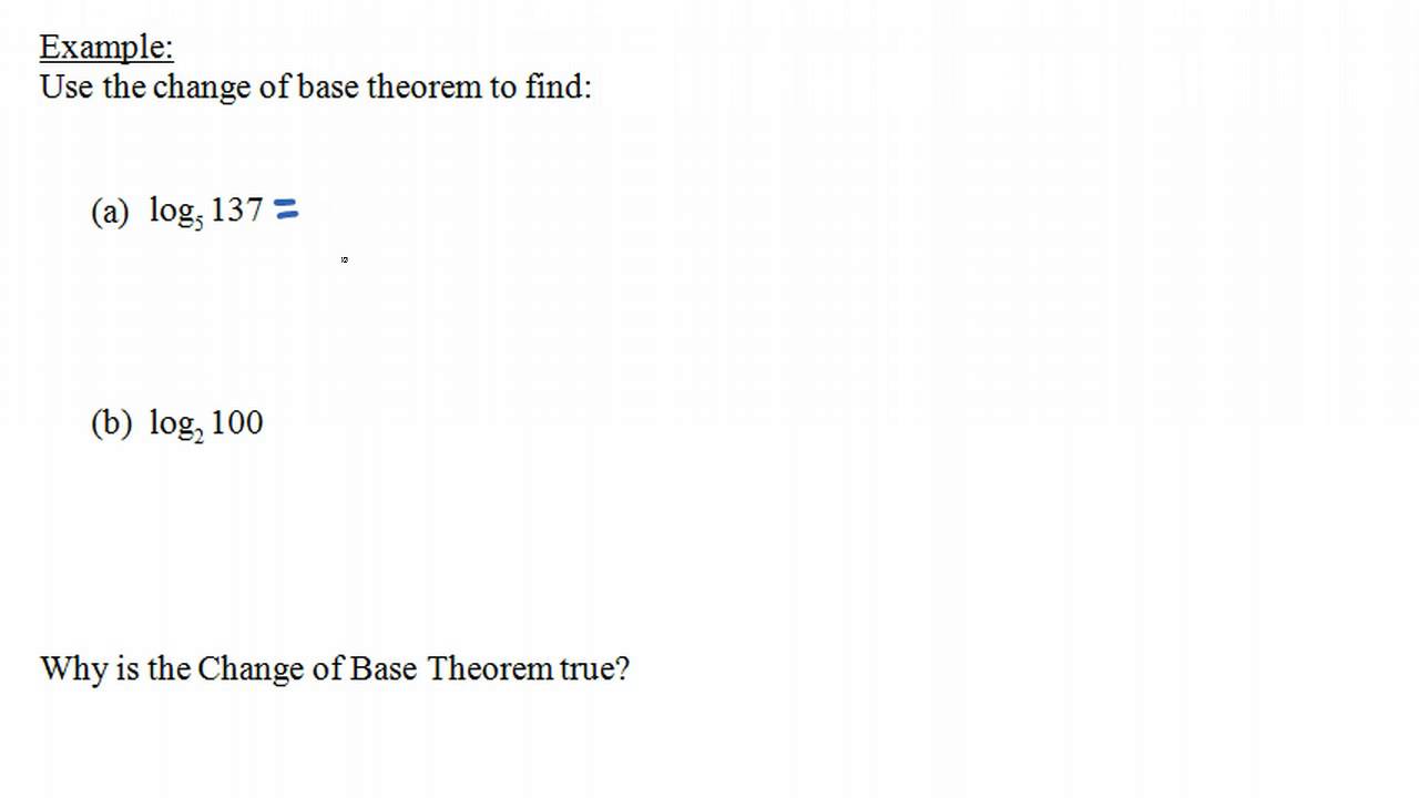 Change of Base Theorem - YouTube