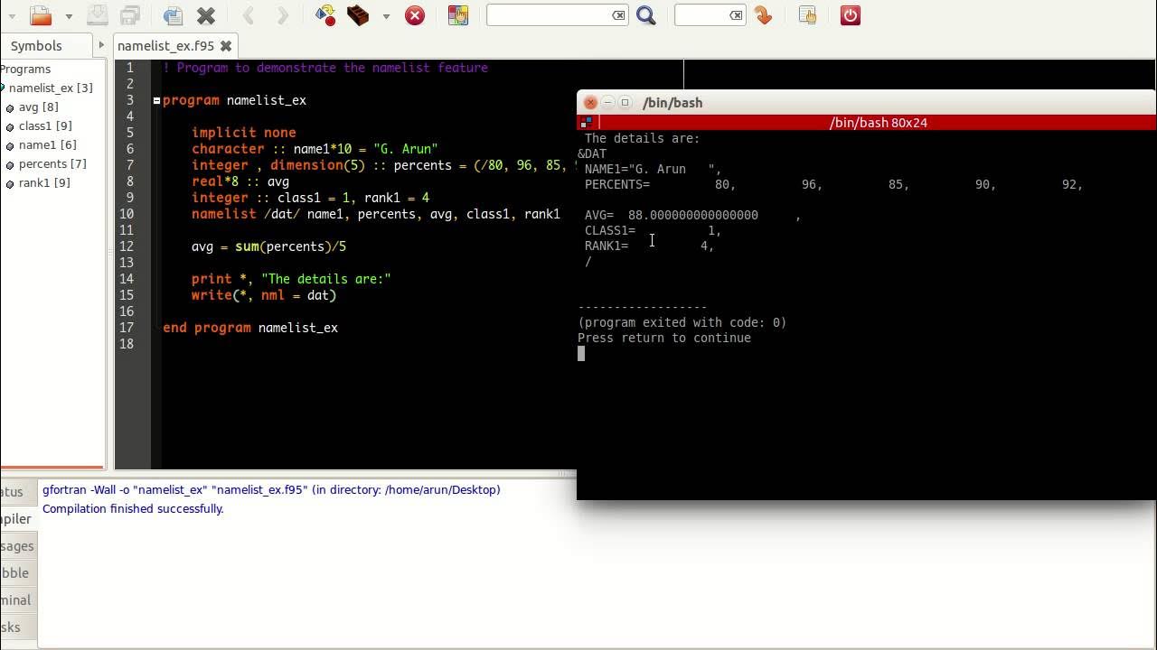 Advanced Fortran Programming : 010 : Namelist feature - YouTube
