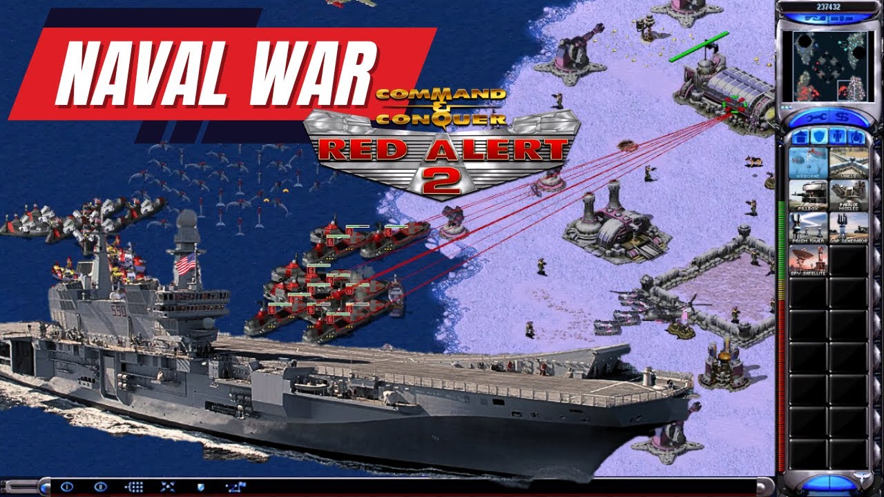 Red Alert 2: Epic Naval Battles - Air craft Carriers Assault. - YouTube