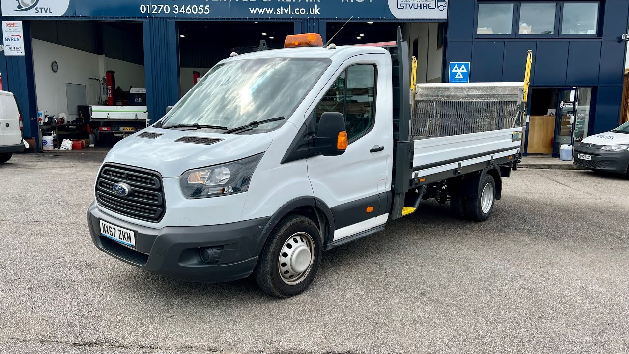 2017 Ford Transit Dropside with Rear Tail-lift - YouTube