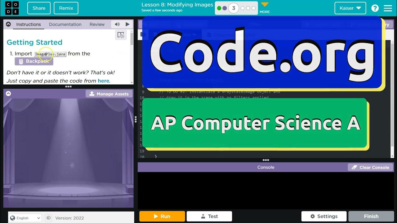 Code.org Lesson 8.3 Modifying Images | Tutorial with Answers | CSA Unit 5 - YouTube