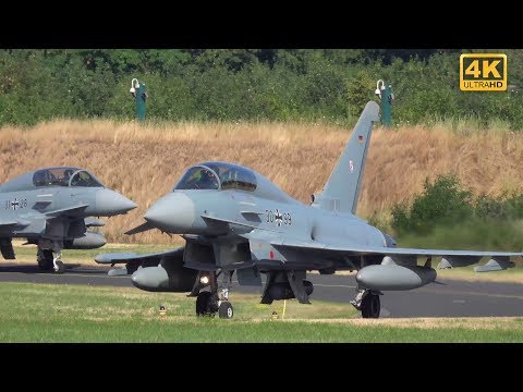 [4K] Planespotting Nörvenich / Eurofighter taxing and takeoff / Part 1