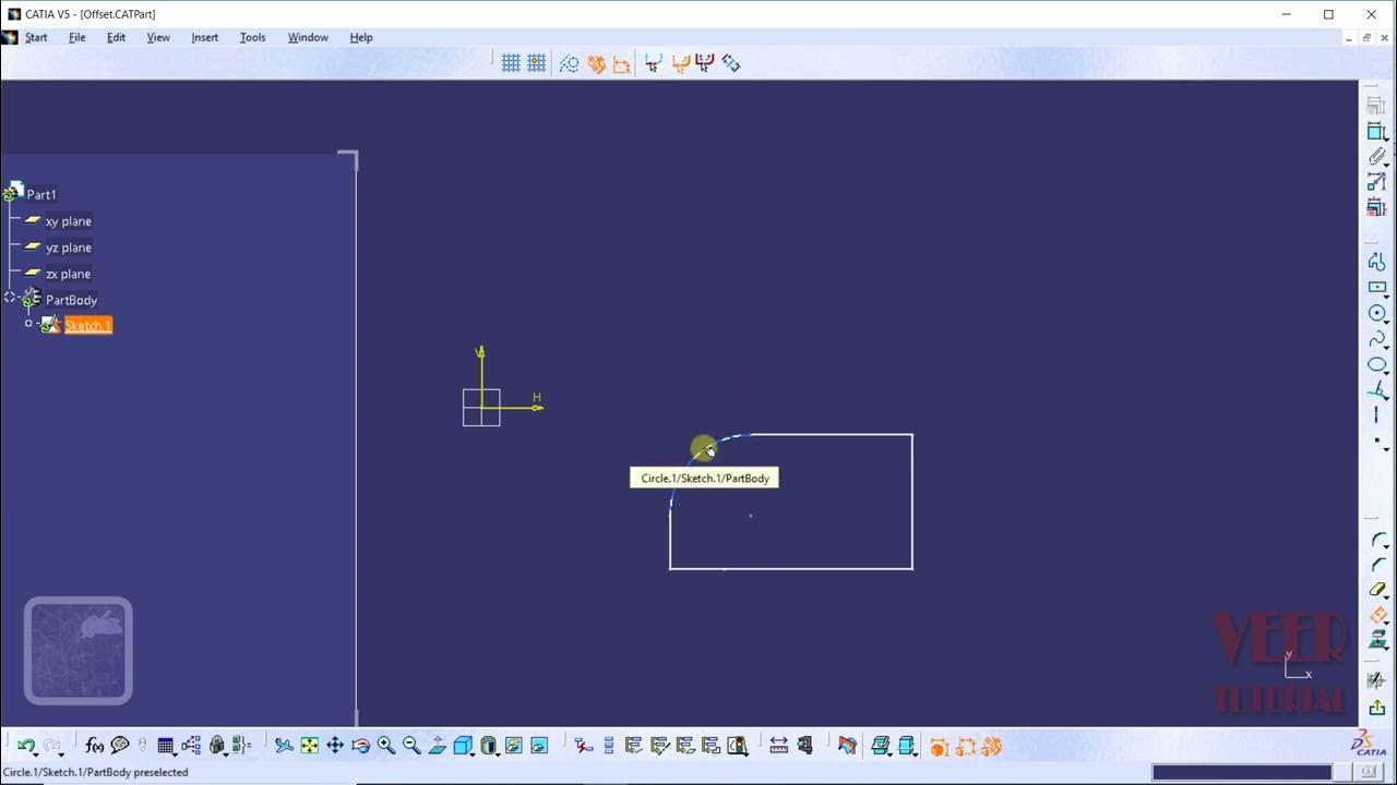 10 Catia V5 Tutorials Sketch Offset Youtube