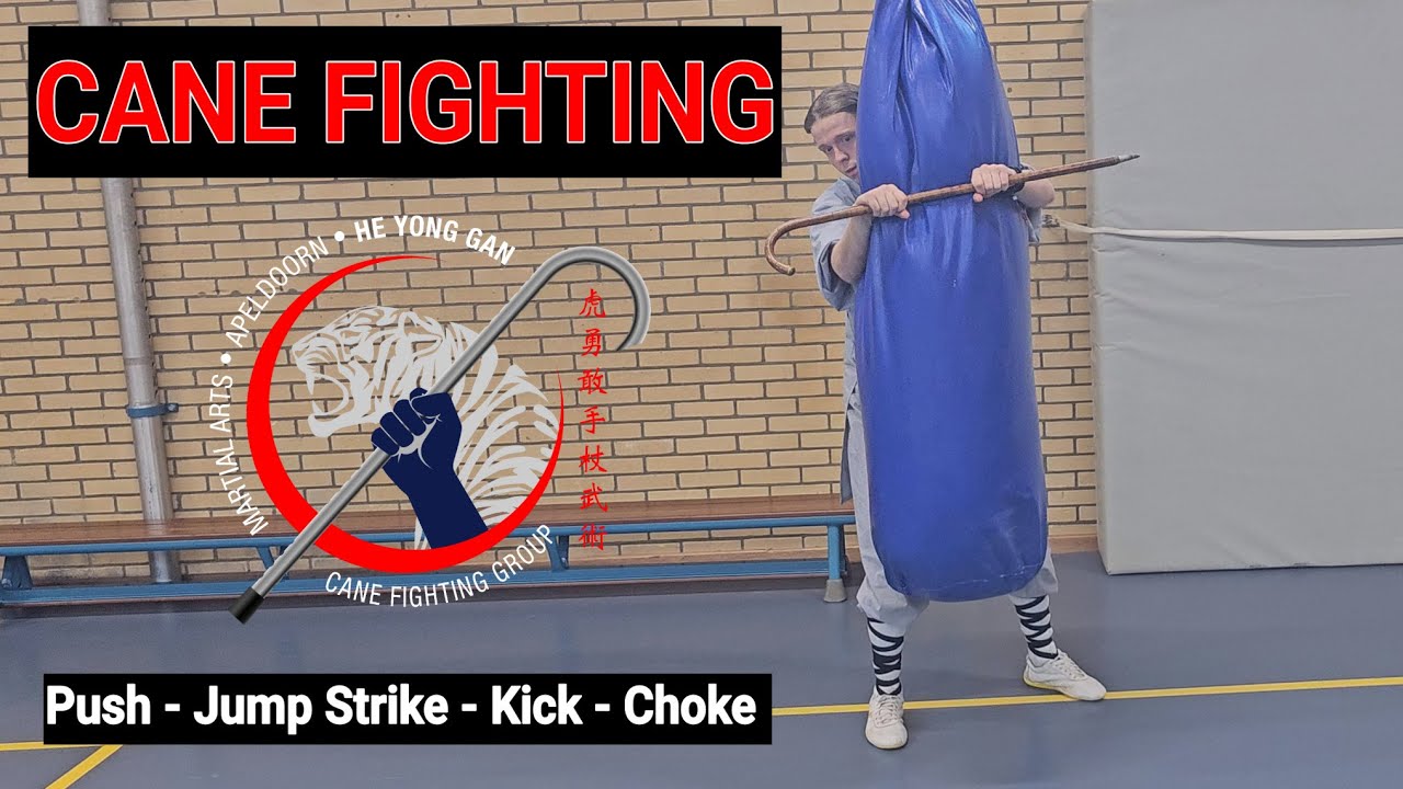 Cane Fighting: Push - Jump Strike - Kick - Choke - Martial Arts for ...