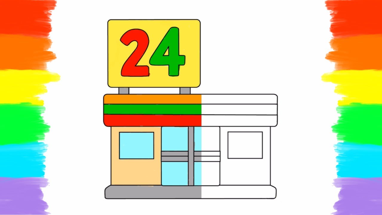 How to Draw and Color Convenience Store丨 Coloring Page 🎨🏪 - YouTube