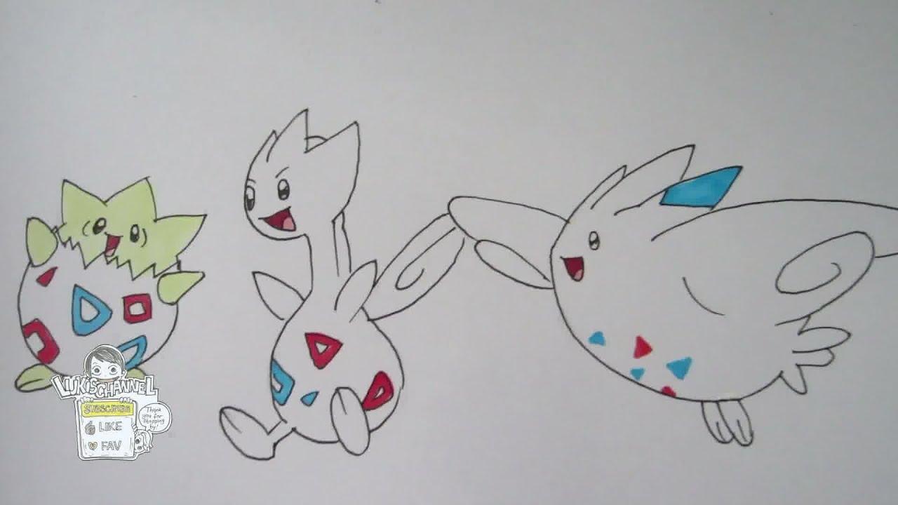 How to draw Pokemon: No.175 Togepi, No.176 Togetic, No.468 Togekiss ...