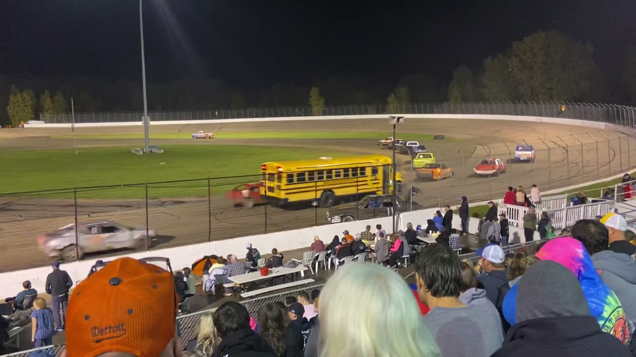 Back To School Bus Race Birch Run Speedway 2021! - YouTube