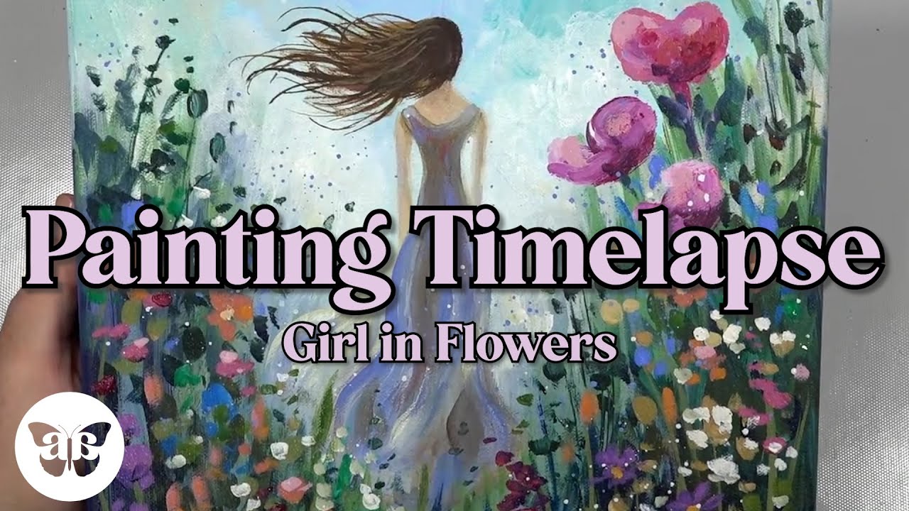 "How to Paint a Girl in Flowers" Acrylic Painting Time-Lapse - YouTube