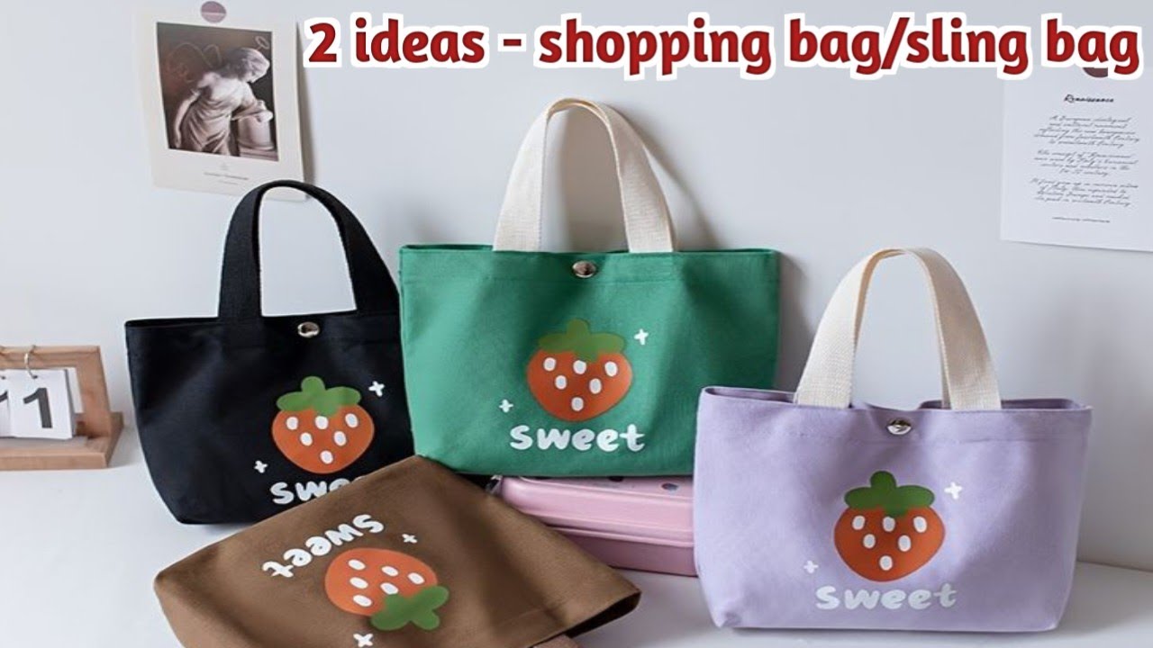 2 simple bags - bag cutting and stitching/bag making at home/ cloth bag ...