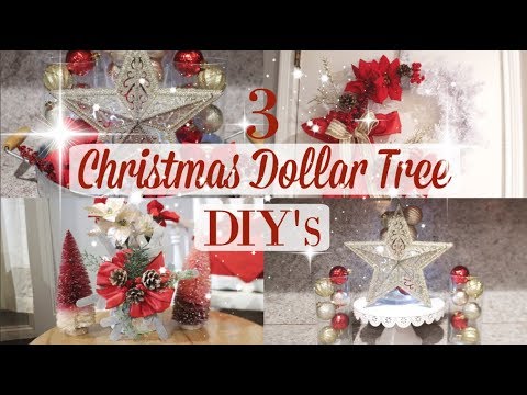 3 DOLLAR TREE CHRISTMAS DIY'S| RUSTIC DECOR| GLAM DECOR| EASY - YouTube