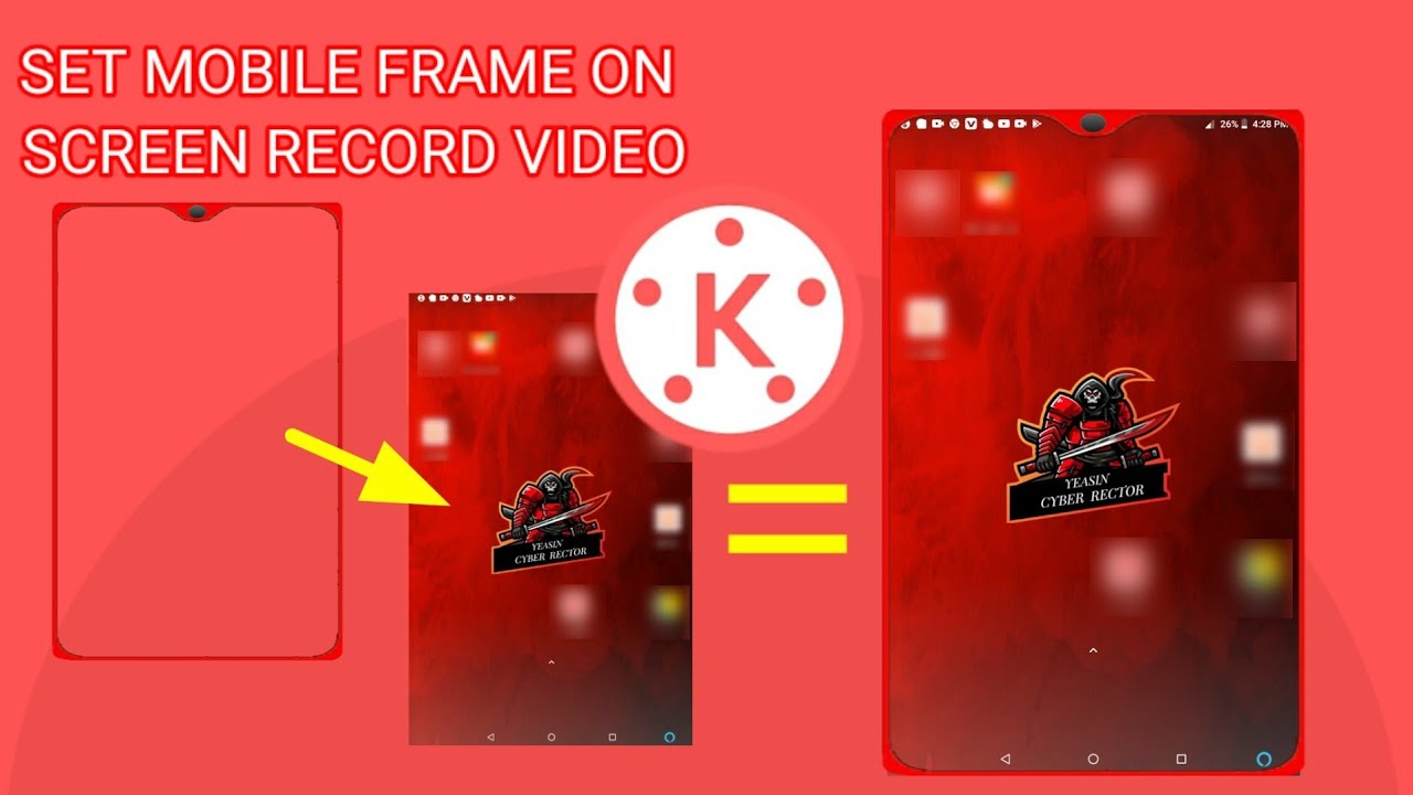 Set mobile frame on screen record video with kinemaster.Full tutorial ...