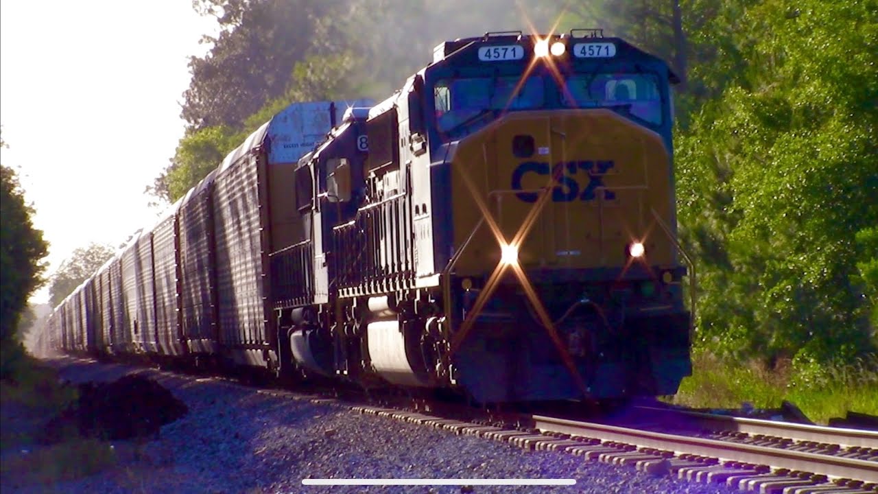 CSX 4571 SD70mac Leads SD50-3 M203-01 through (Hatley GA) 05/02/23 ...