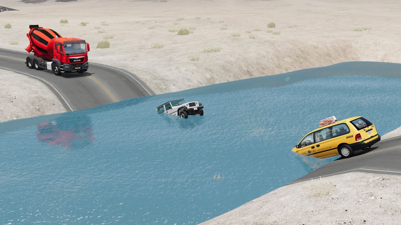 Cars vs Deep Water Crashes 23 - BeamNG.Drive | BeamNG High Speed - YouTube