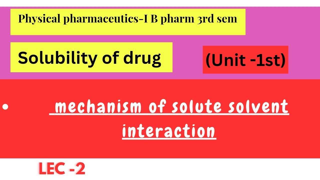 L-2 mechanism of solute solvent interaction || unit -1 || physical ...