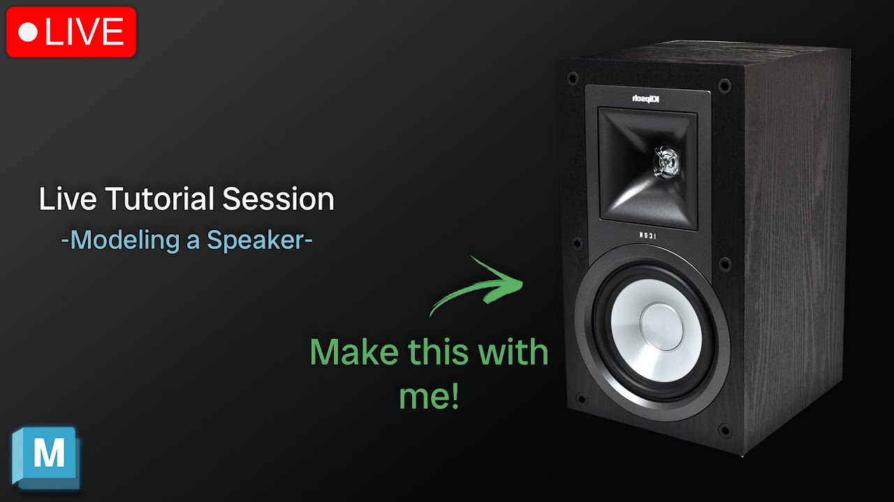 🔴 LIVE - Modeling Tutorial Session | Shelf Speaker Modeling pt 3 | Autodesk Maya - YouTube