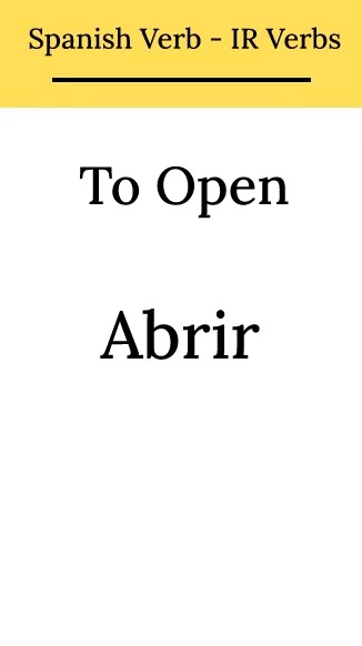Learn How to Say the Verb "To Open / Abrir" in Spanish | #shorts # ...