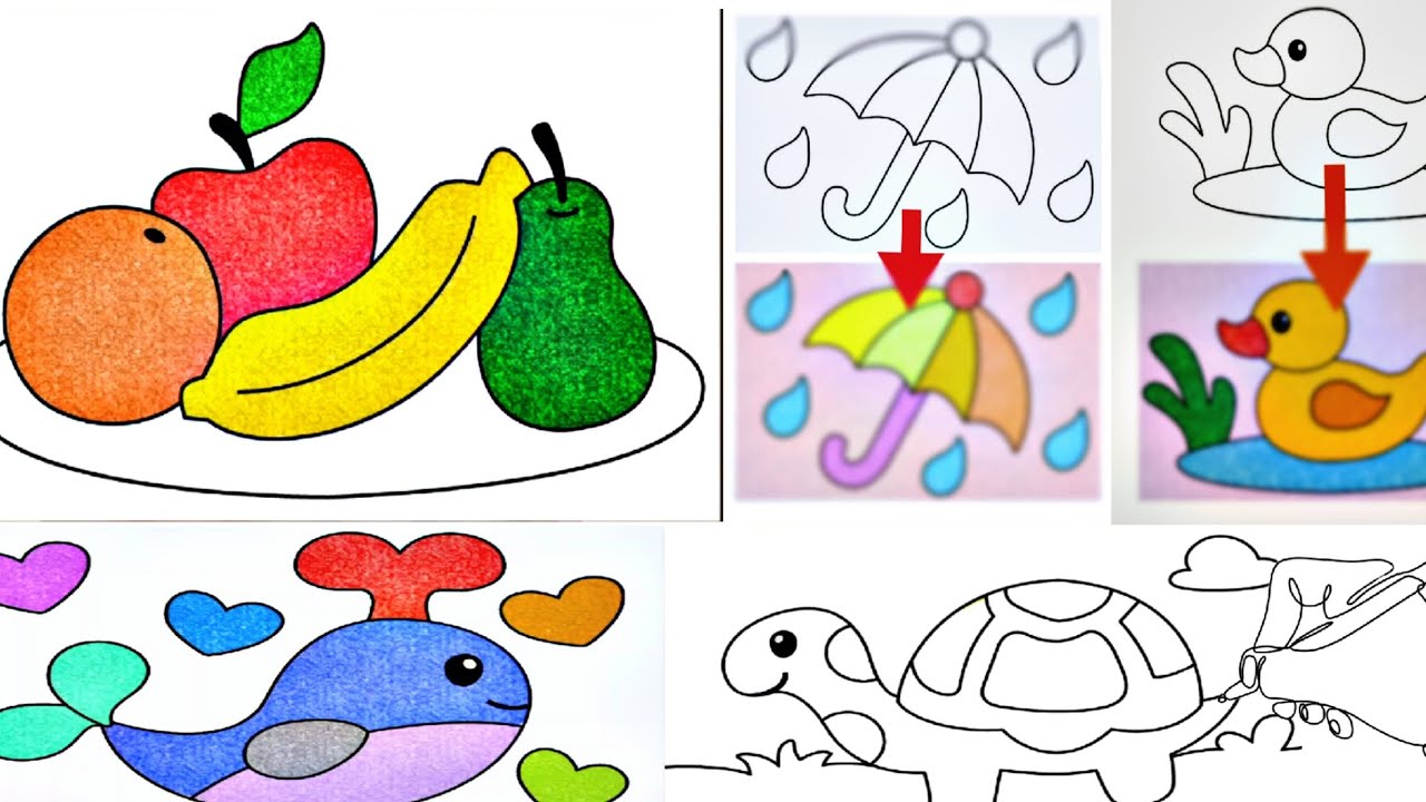 Drawing and coloring pictures| step by step easy coloring pictures ...