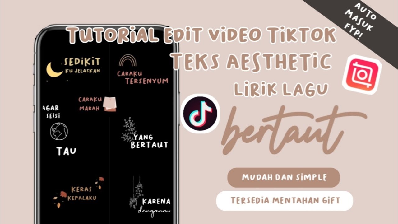 TUTORIAL EDIT TEKS LIRIK AESTHETIC YANG VIRAL DI TIKTOK | Lirik Lagu ...